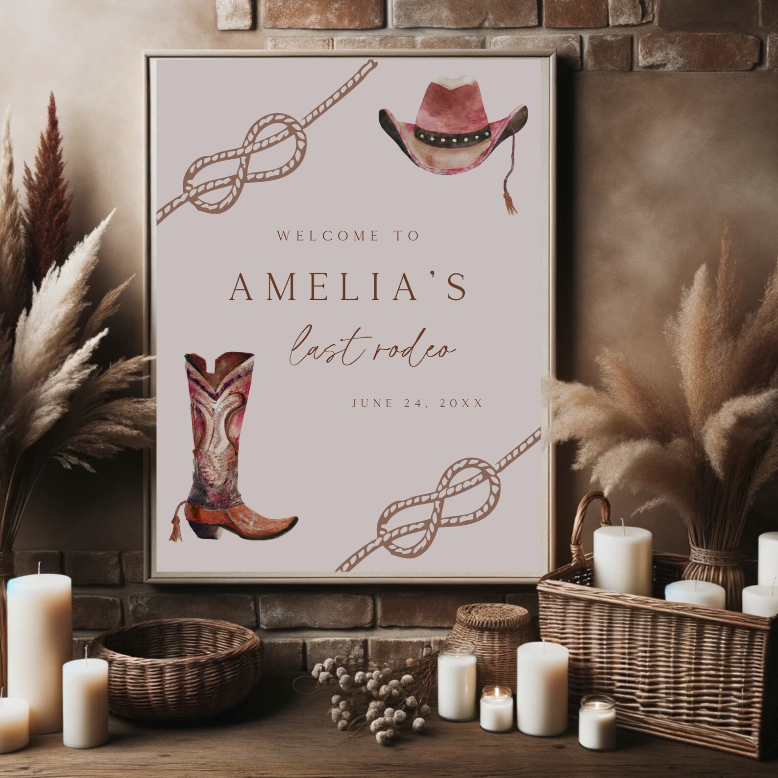 Last Rodeo Bachelorette Sign, Welcome Sign, Fully Editable Template ...