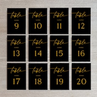 1-80 Black Tie Table Numbers, Classic Black and White Modern Table ...