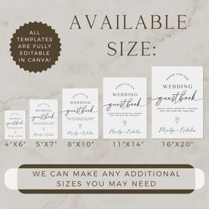 Editable Wedding Guest Book Sign Template, Minimalist Guestbook Table ...