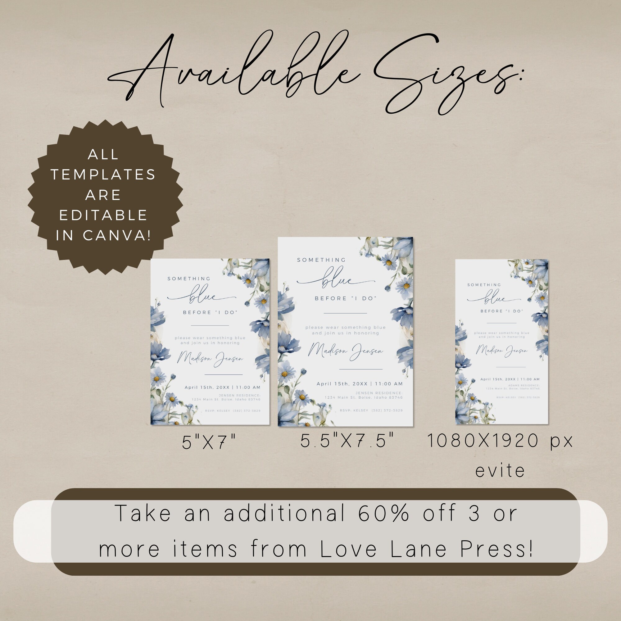 Something Blue Before I Do, Editable Template, Dusty Blue Bridal Shower ...