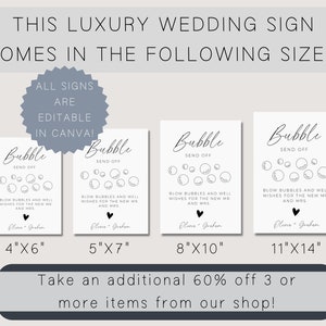 Bubble Send off Sign, Wedding Send Off, Wedding Signage, Editable ...