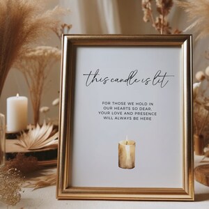 Minimalist Wedding Memorial Candle Sign Editable Template in - Etsy