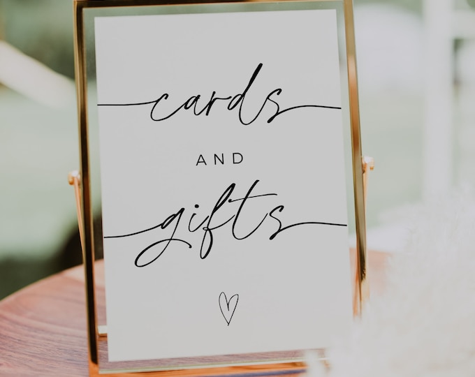 Cards and Gifts Sign, Gift Table Sign, Modern Wedding Sign, Boho Cards ...