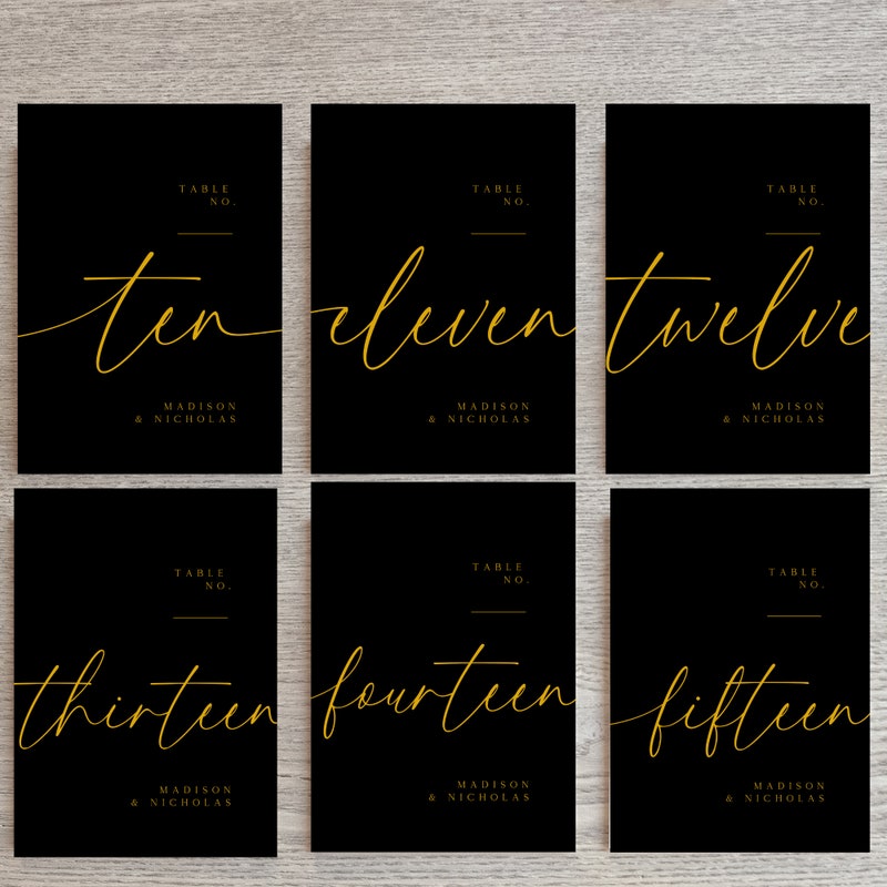 Black Table Numbers - Etsy
