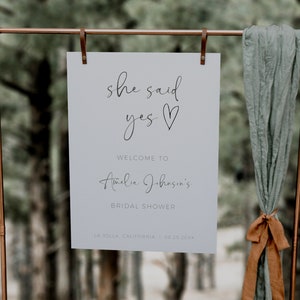 She Said Yes Sign, Bridal Shower Welcome Sign, Digital Download, Boho ...