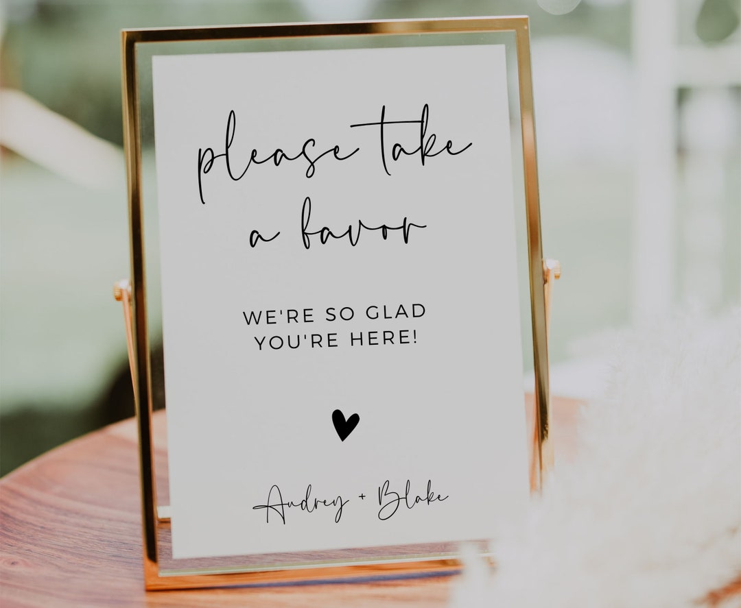 Wedding Favor Sign Template, Printable Please Take A Favor Sign, Bridal ...