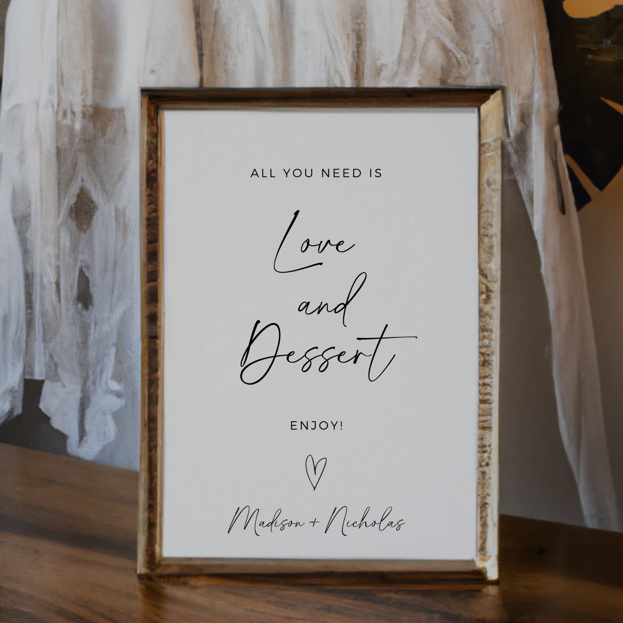 Wedding Dessert Table Sign, All You Need is Love and Dessert, Editable ...