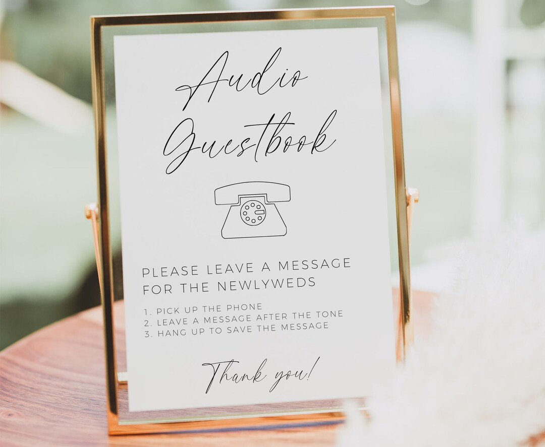 Audio Guestbook Sign, Phone Message Guest Book, Telephone Guest Book ...