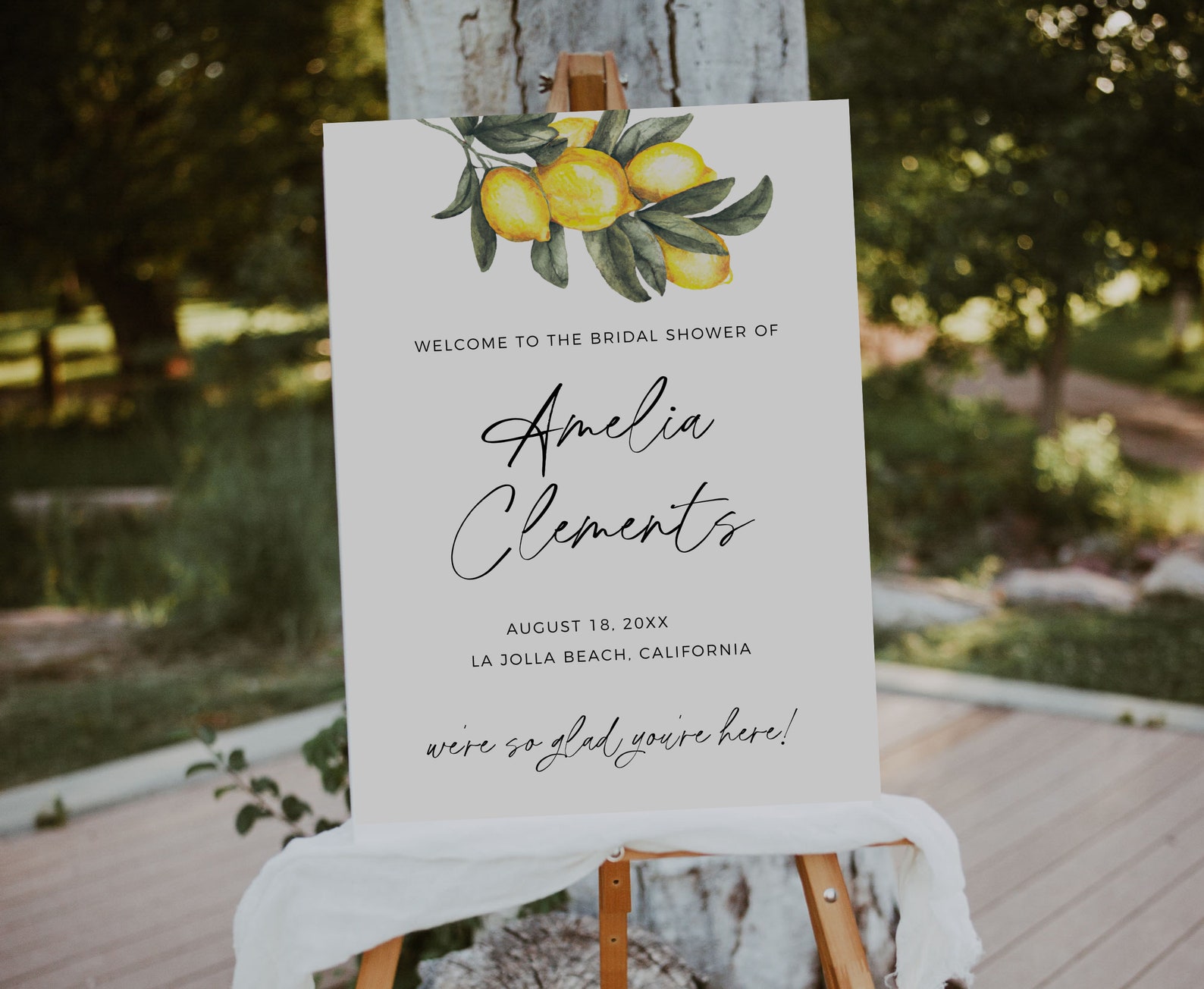 Lemon Bridal Shower Welcome Sign, Editable Template, Printable Lemon ...