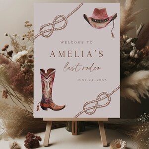 Last Rodeo Bachelorette Sign, Welcome Sign, Fully Editable Template ...
