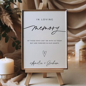 Wedding Memorial Sign, Editable Template, Modern Minimalist, in Loving ...