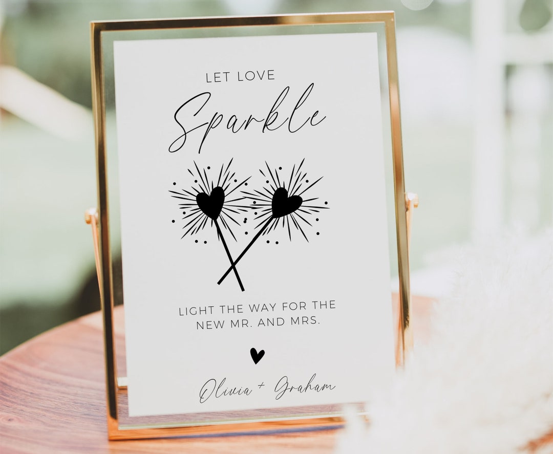 Sparkler Send off Sign Template, Modern Minimalist, Wedding Send off ...