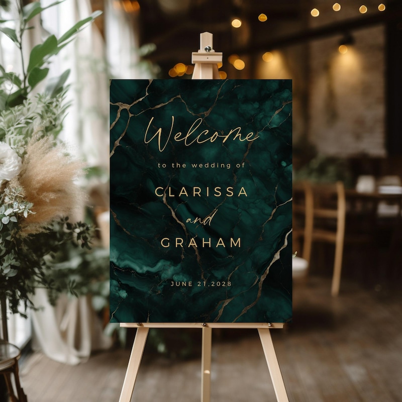 Marble Wedding Sign - Etsy