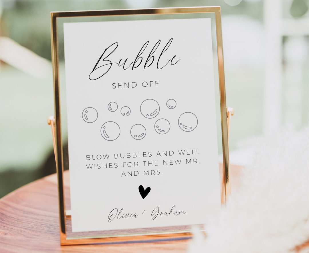Bubble Send off Sign, Wedding Send Off, Wedding Signage, Editable ...