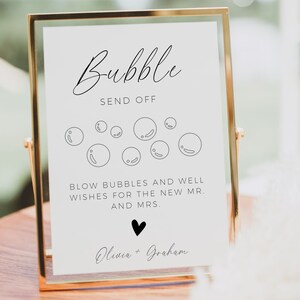 Bubble Send off Sign, Wedding Send Off, Wedding Signage, Editable ...