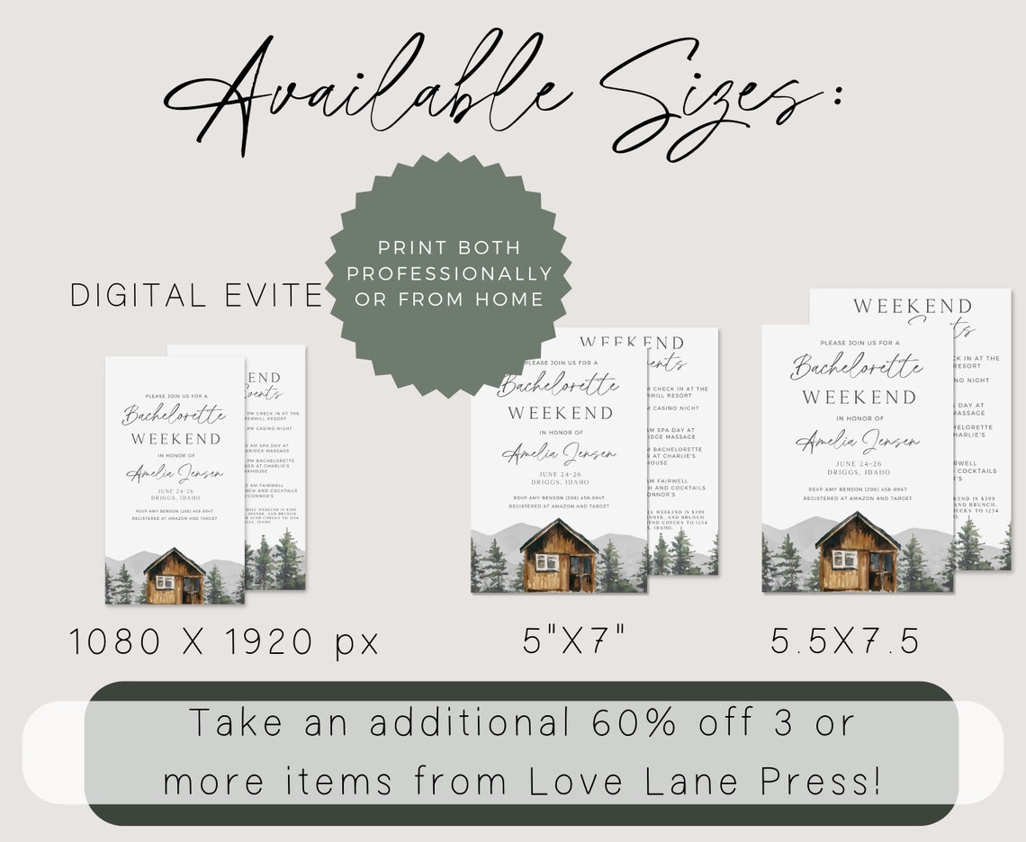 Cabin Bachelorette Weekend Invitation Camp Bachelorette - Etsy