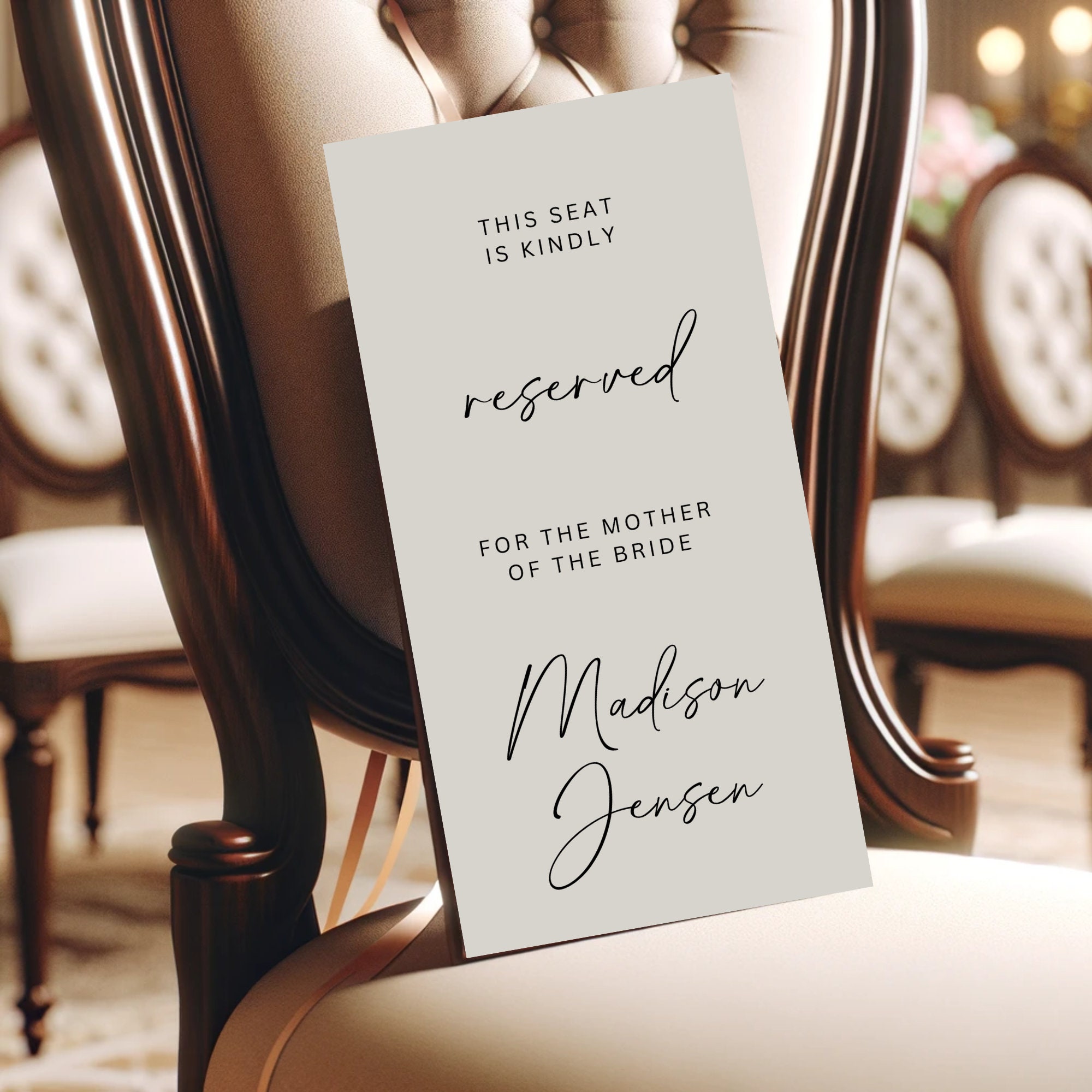 Minimalist Reserved Sign Wedding Template, Wedding Aisle Decor, Wedding ...
