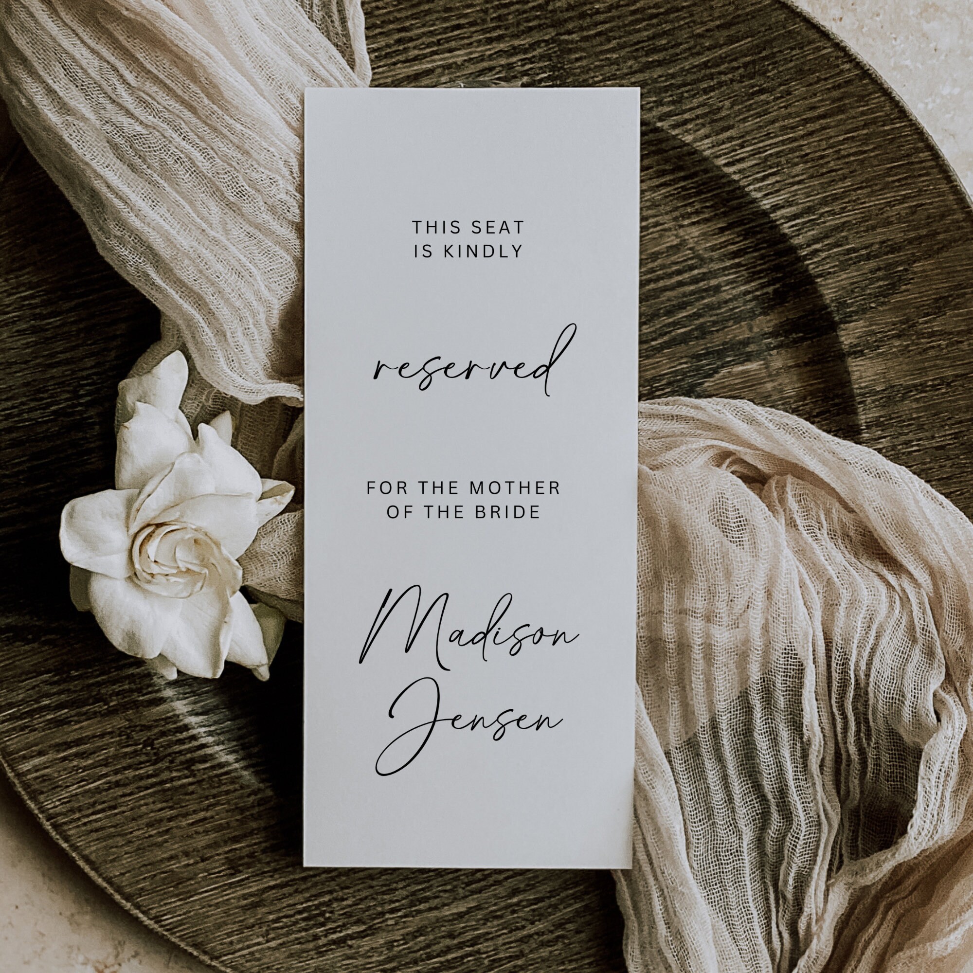 Minimalist Reserved Sign Wedding Template, Wedding Aisle Decor, Wedding ...