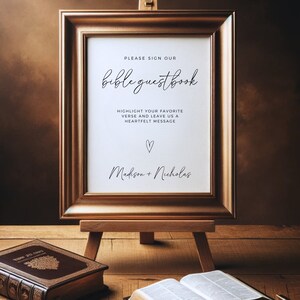 Bible Guest Book Sign, Boho Wedding Sign, Wedding Guestbook Alternative ...