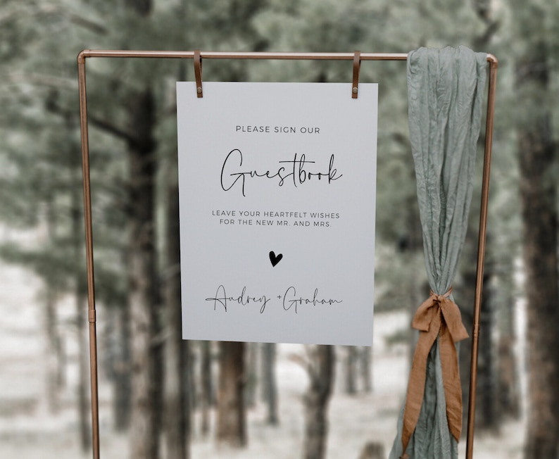 Please Sign Our Guest Book Sign Template Modern Minimalist - Etsy