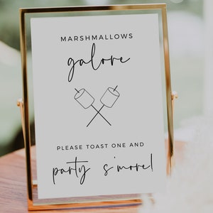 Wedding Smore Sign Template, Marshmallow Bar Station Sign, Wedding ...