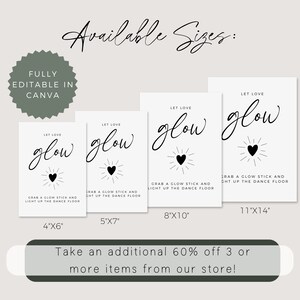 Let Love Glow Sign, Editable Template, Modern Minimalist, Boho Wedding ...