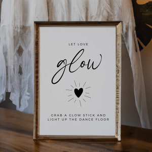 Let Love Glow Sign, Editable Template, Modern Minimalist, Boho Wedding ...