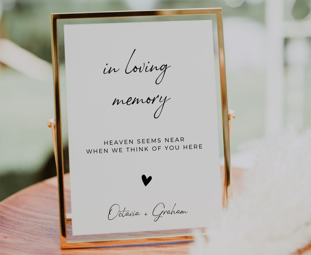 In Loving Memory, Wedding Memorial Sign, Modern Minimalist Memory Table ...