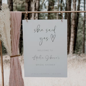 She Said Yes Sign, Bridal Shower Welcome Sign, Digital Download, Boho ...