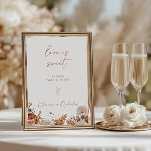 Editable Fall Dessert Table Sign, Earth Tone Love is Sweet Template ...
