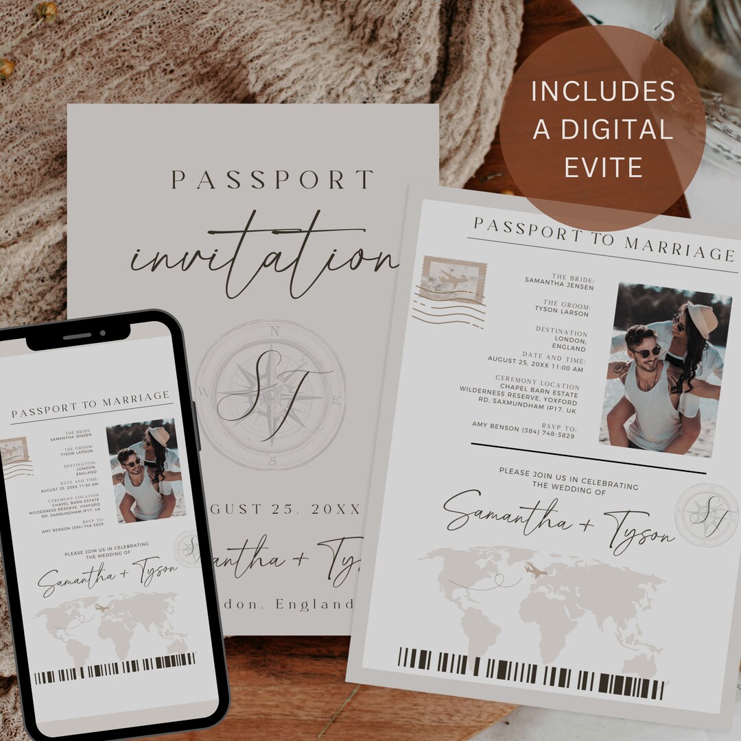 Destination Wedding Invitation Template Wedding Stationary - Etsy