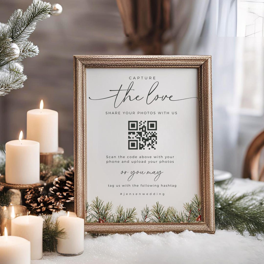 Christmas Social Media Sign, Fully Editable Canva Template, QR Code ...