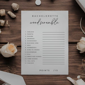Bachelorette Word Scramble Game, Fully Editable Template, Bachelorette ...