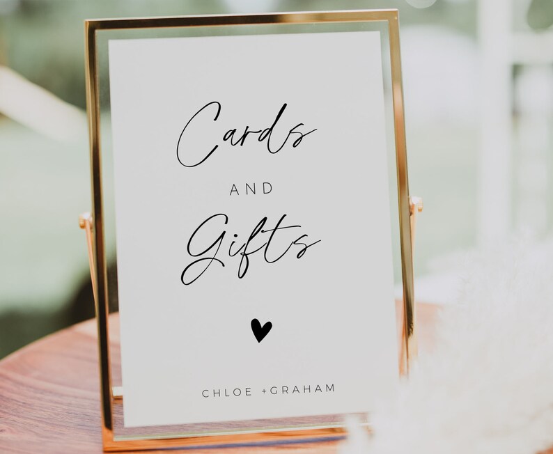 Cards and Gifts Sign Wedding Template, Modern Minimalist, Gifts and ...