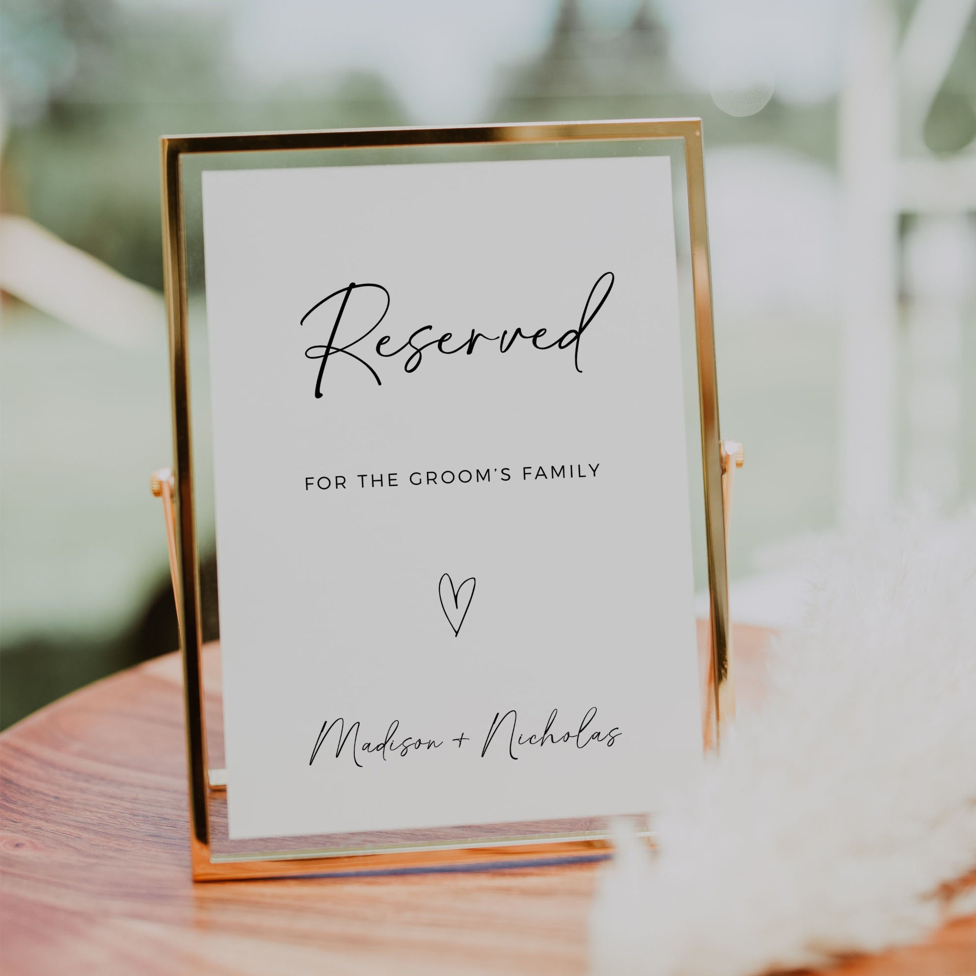 Minimalist Reserved Sign Wedding, Boho Wedding Sign, Wedding Decor for ...