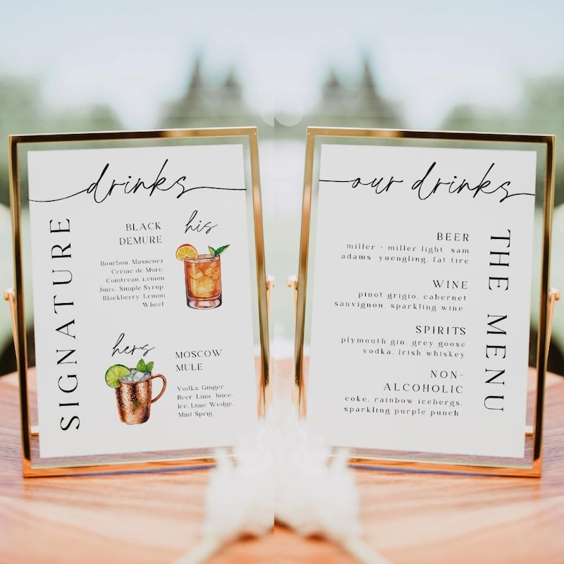 Signature Drink Sign - Etsy
