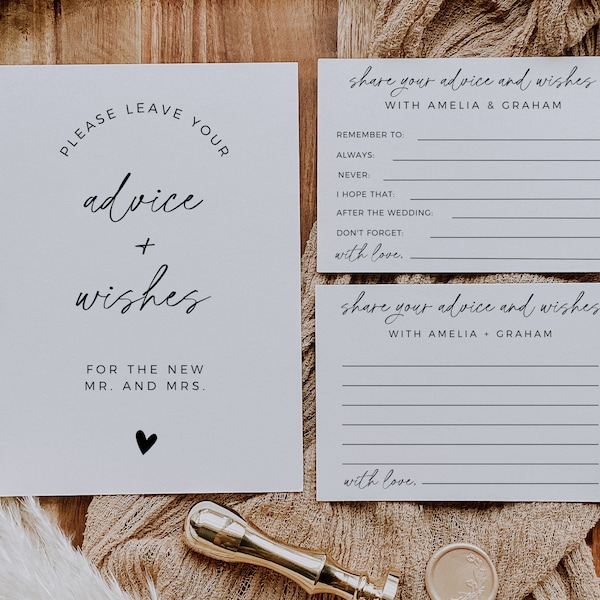 Wedding Advice Cards - Etsy