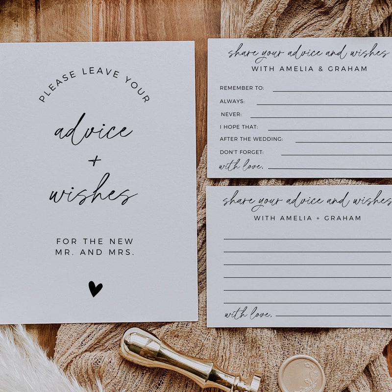 Wedding Advice Cards - Etsy