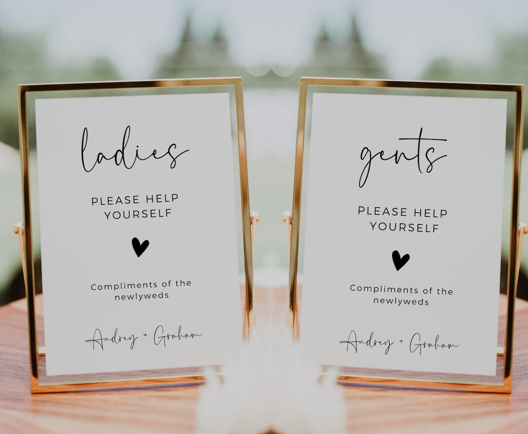 Wedding Bathroom Basket Sign, Please Take One Sign, Wedding Reception ...