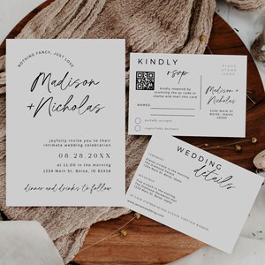 Micro Wedding Invitation Template, Nothing Fancy Just Love, Elopement ...