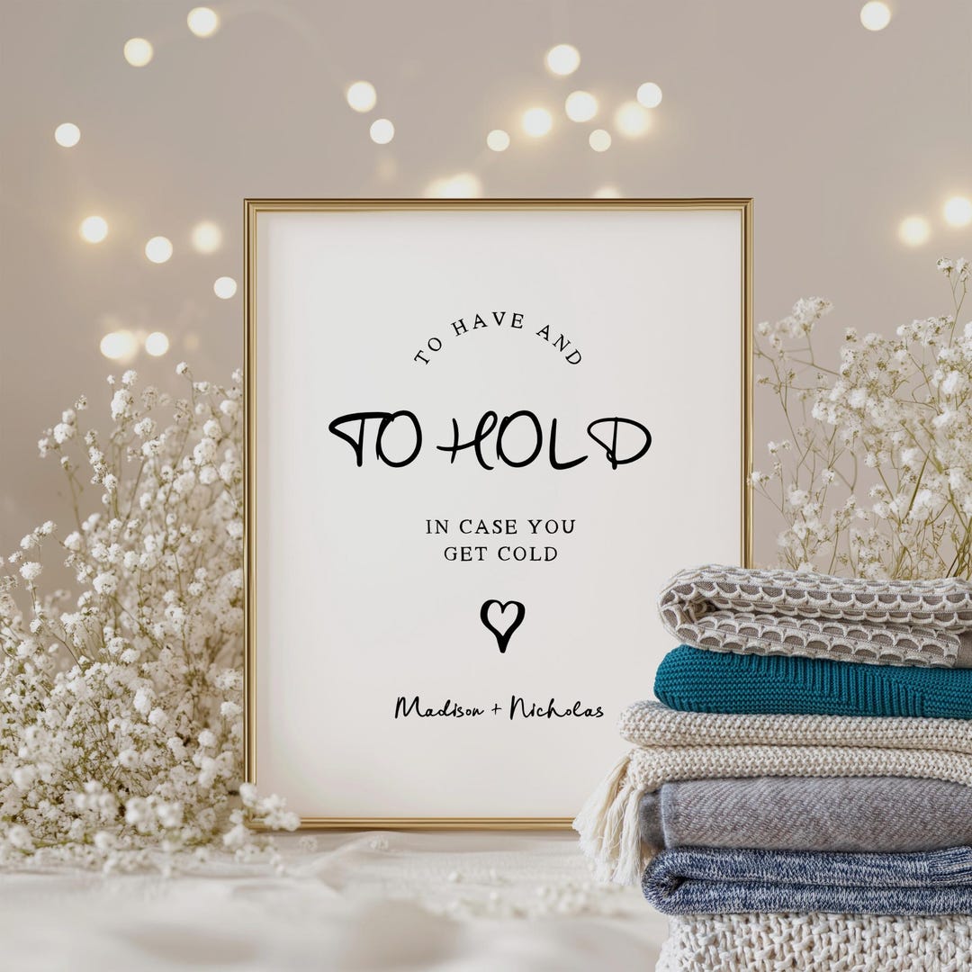 Editable Hand Drawn Wedding Blanket Sign, DIY Canva Template, Modern ...