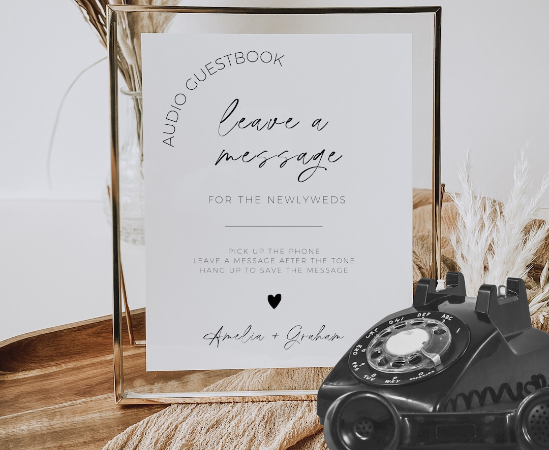 Audio Guestbook Sign, Unique Wedding Guestbook Sign Template, Modern ...