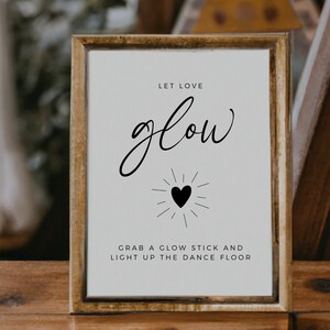 Let Love Glow Sign, Editable Template, Modern Minimalist, Boho Wedding ...