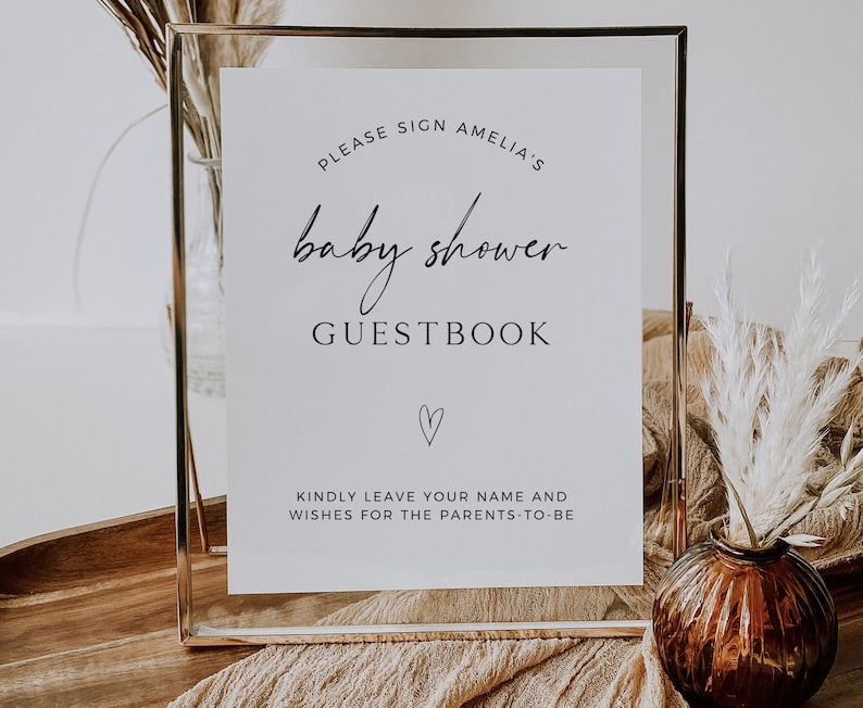 Baby Shower Guest Book Sign, Baby Shower Decorations Gender Neutral ...