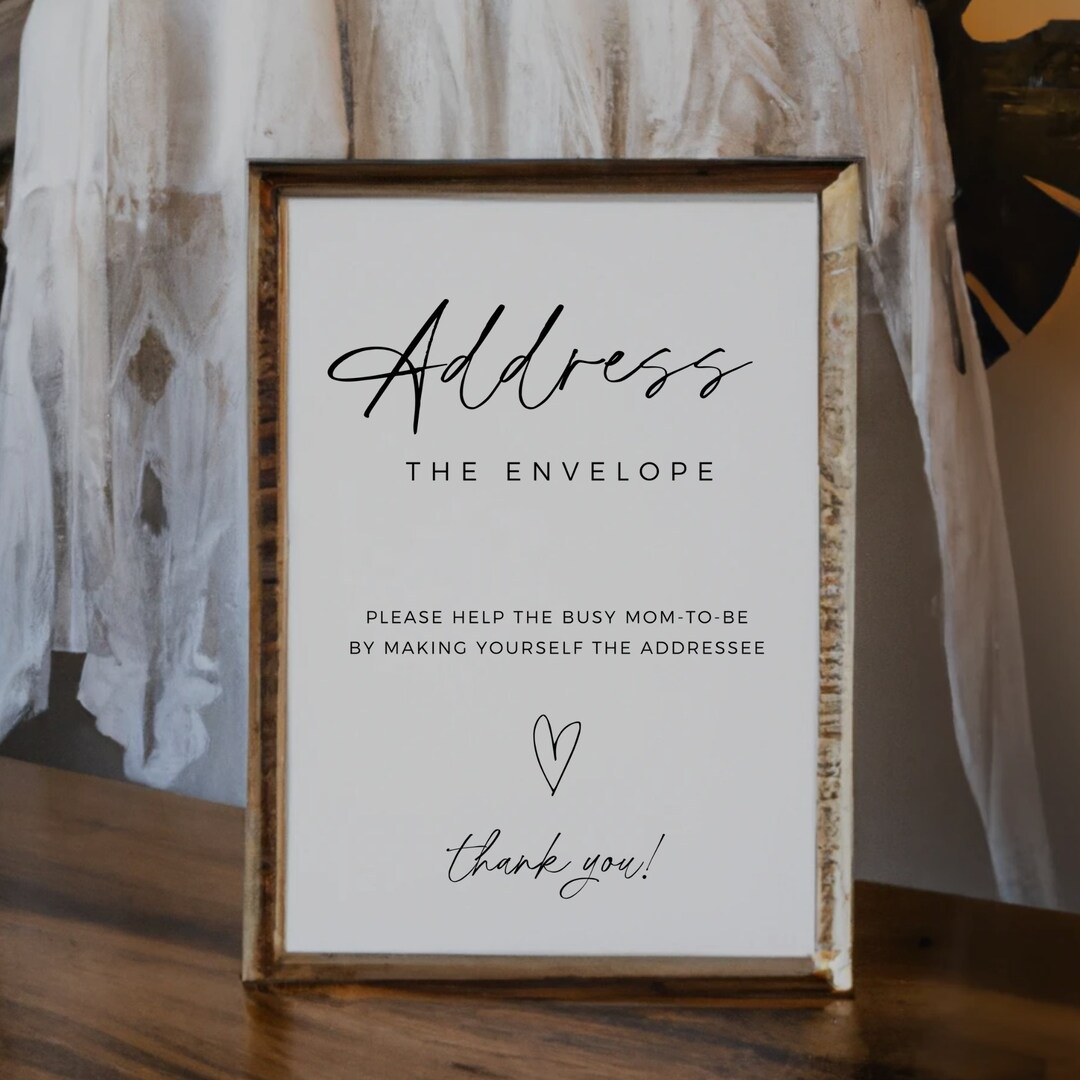Minimalist Address the Envelope Sign, Fully Editable Template, Boho ...