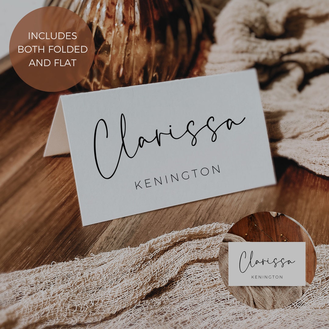 Minimalist Name Card, Editable Template, Printable Wedding Place Card ...