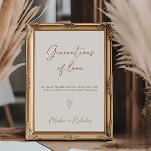 Fall Generations of Love Sign, Fully Editable Canva Template, Boho ...