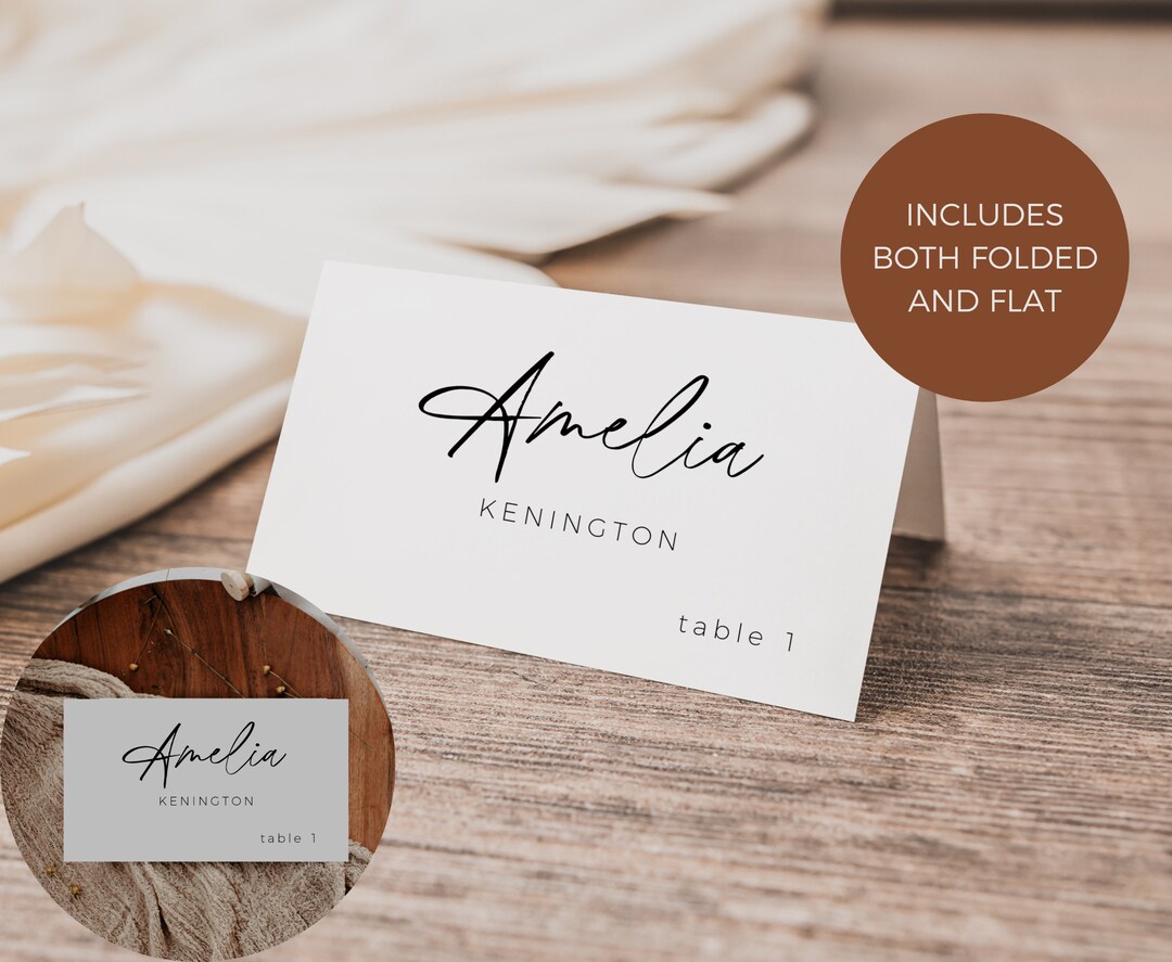 Wedding Place Cards, Name Card Template, Escort Cards, Wedding Seating ...