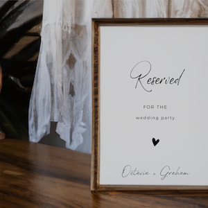 Reserved Sign Wedding, Reserved Table Sign, Modern Minimalist Wedding ...