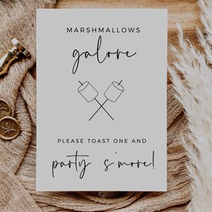 Wedding Smore Sign Template, Marshmallow Bar Station Sign, Wedding ...